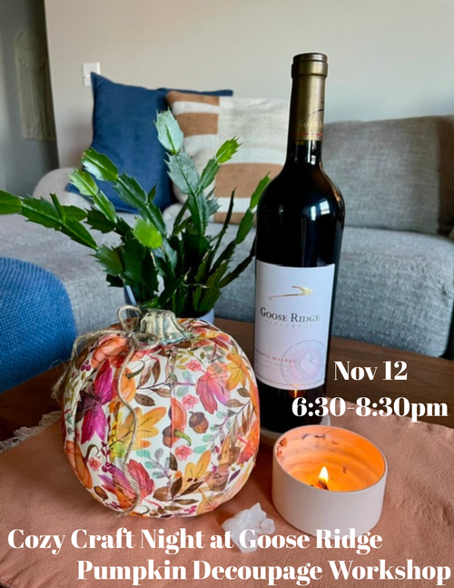 Goose Ridge Vineyards - Event - Cozy Craft Night at Goose Ridge Pumpkin ...